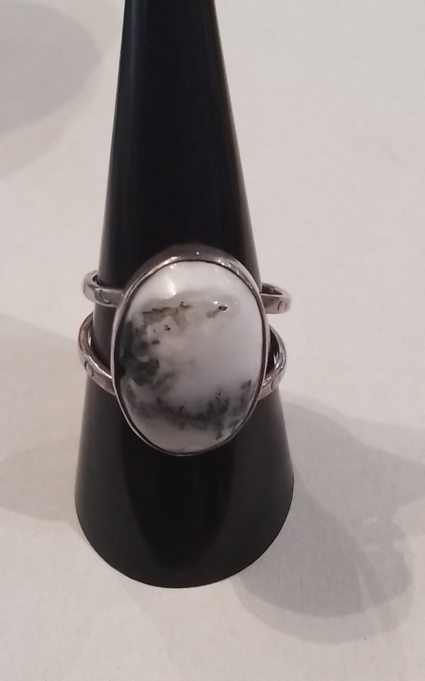 Rings-Sterling Silver-Style Oval-Tree Agate - Shamanic Rain Lifestyle
